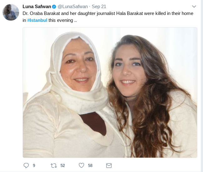 Syrian Dissident Orouba Barakat And Daughter Found Murdered In Istanbul ...