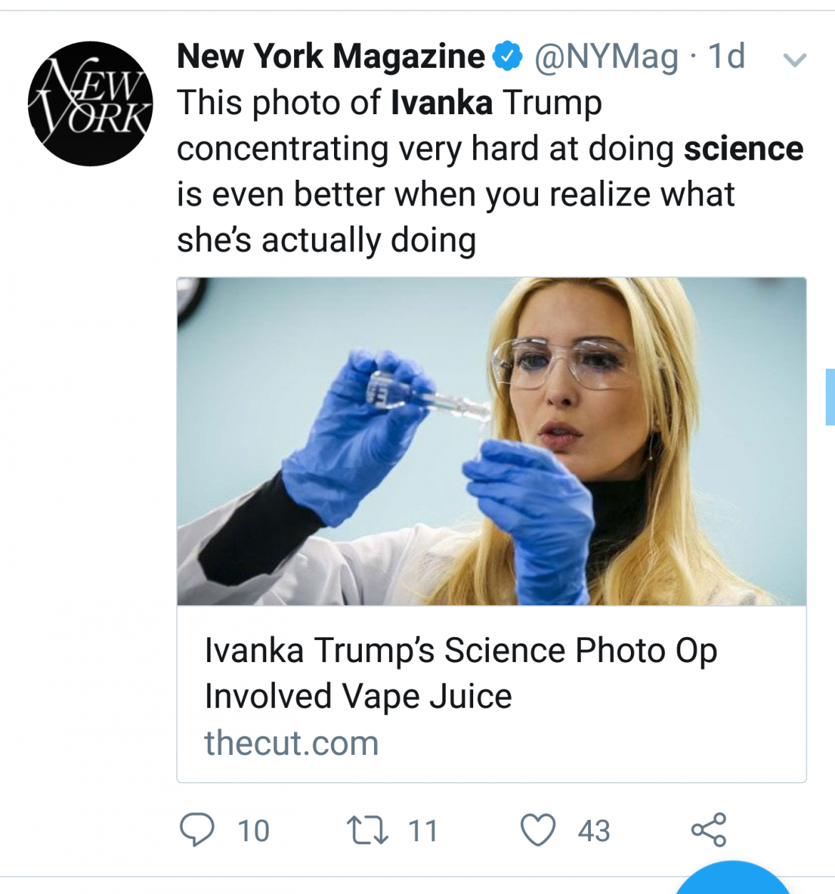 Ivanka Trump in Lab Coat Triggers Hysteria - Victory Girls Blog